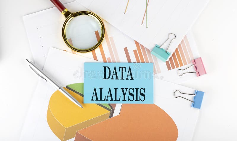 DATA ANALYSIS Text on the Sticker on the Paper Diagram Stock Image ...