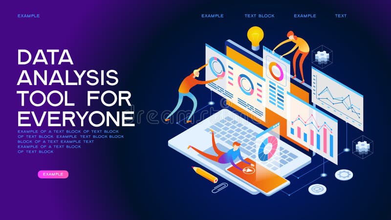 Data Analysis Tool Web Banner Stock Vector - Illustration of computer ...