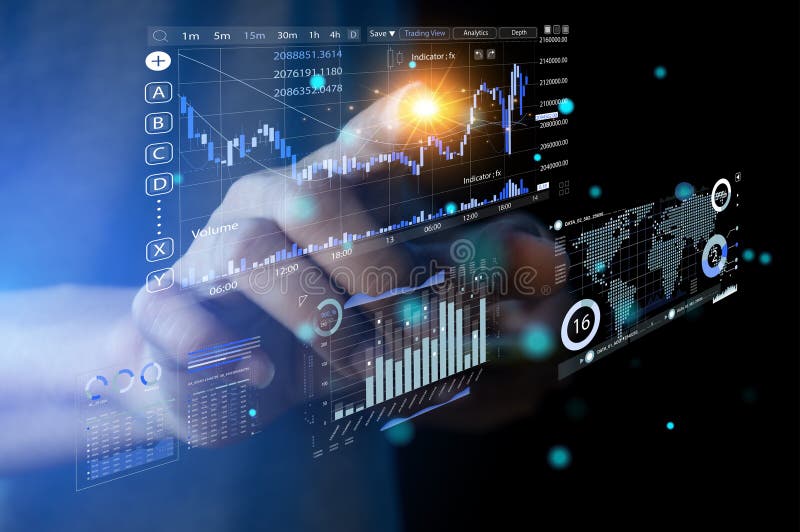 Data Analysis Trading Ideas Businessman Working with Data Chart with AI ...