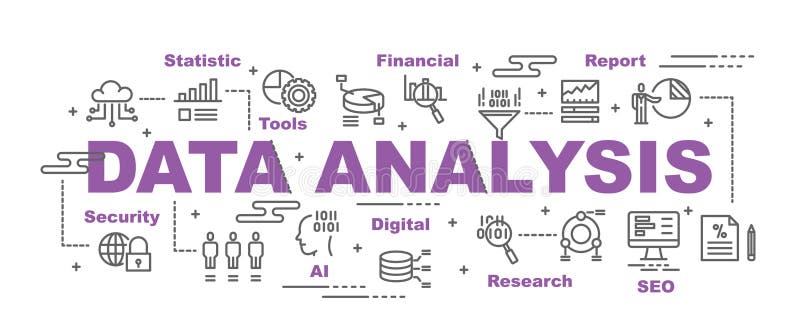Data Analysis Vector Banner Stock Vector - Illustration of computer ...