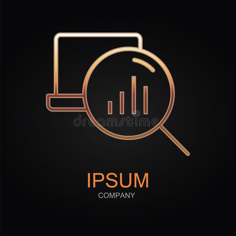 Data Analysis Vector Icon. Design Logo Element. Isolated on Black ...