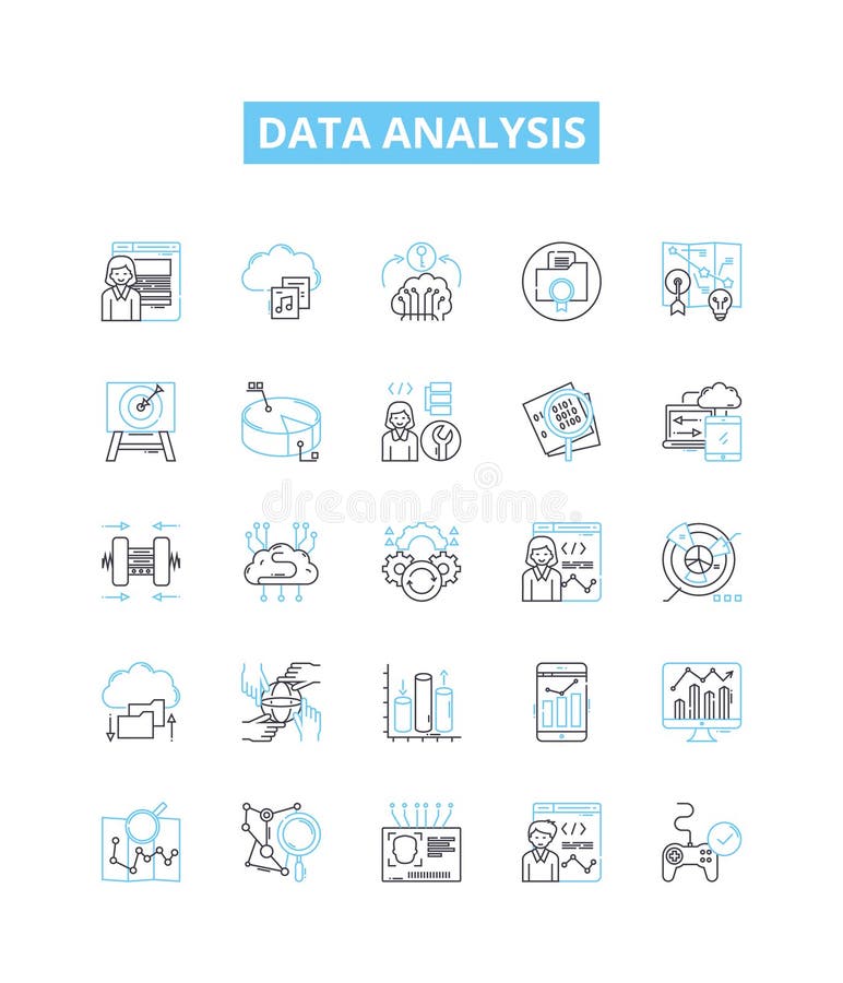 Data Analysis Vector Line Icons Set. Analytics, Mining, Exploration ... Data Analysis Vector Line Icons Set. Analytics, Mining, Exploration ...