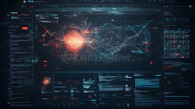 Data Analysis Visualization Digital Workspace Infographic Cyber ...