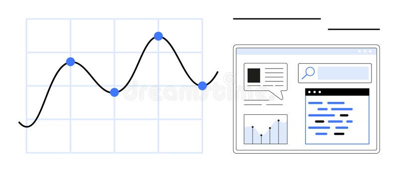 Data Analysis Visualization with Graph and Digital Dashboard Interface Stock Illustration ...