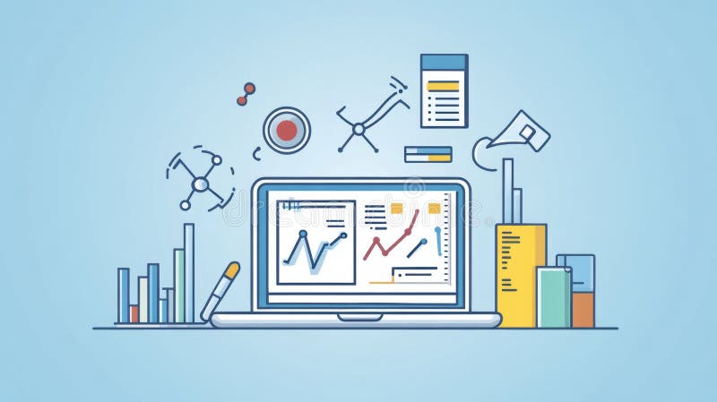 Data Analysis and Visualization Stock Illustration - Illustration of ...