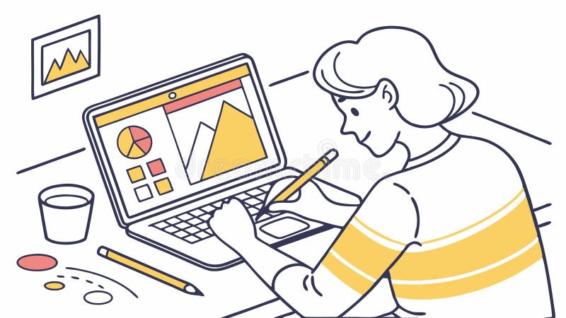 Data Analysis Work, Woman with Laptop Business Graphs, Vector Design ...