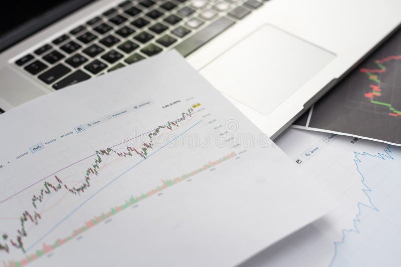 Data Analysis - Workplace with Business Graphs and Charts Stock Photo ...