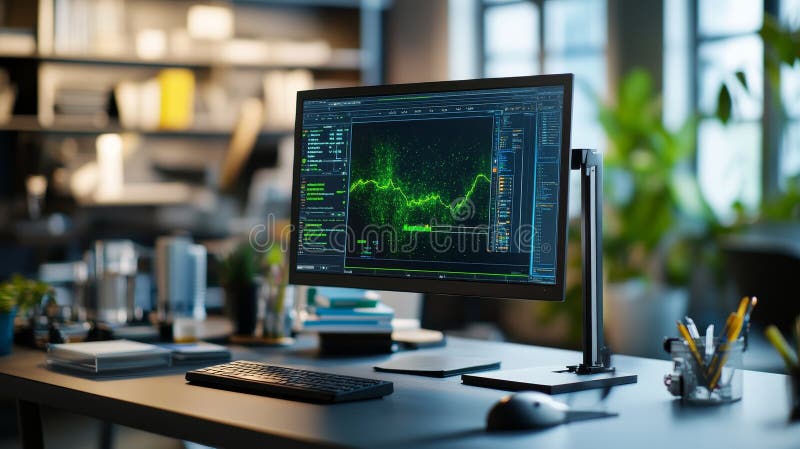 Data Analysis Workspace Setup Modern Workspace Featuring a Computer ...