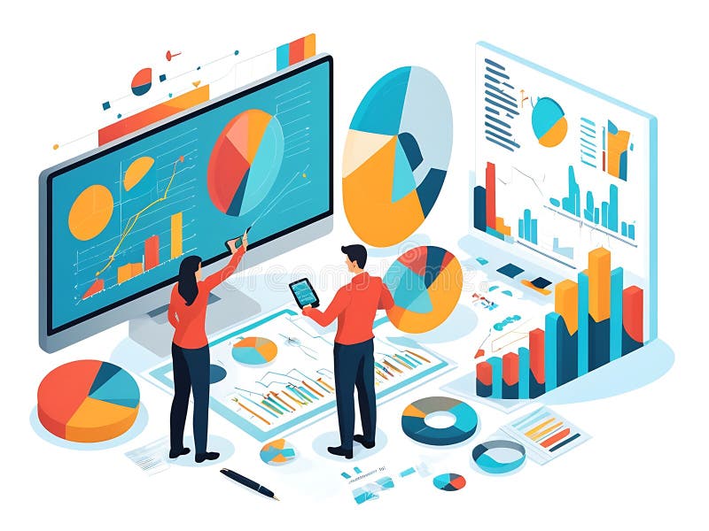 Data Analyst. Business Analysis, Graph Analytics, Statistics Concept. Digital Performance ...