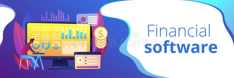 Financial Data Management Concept Banner Header. Stock Vector ...