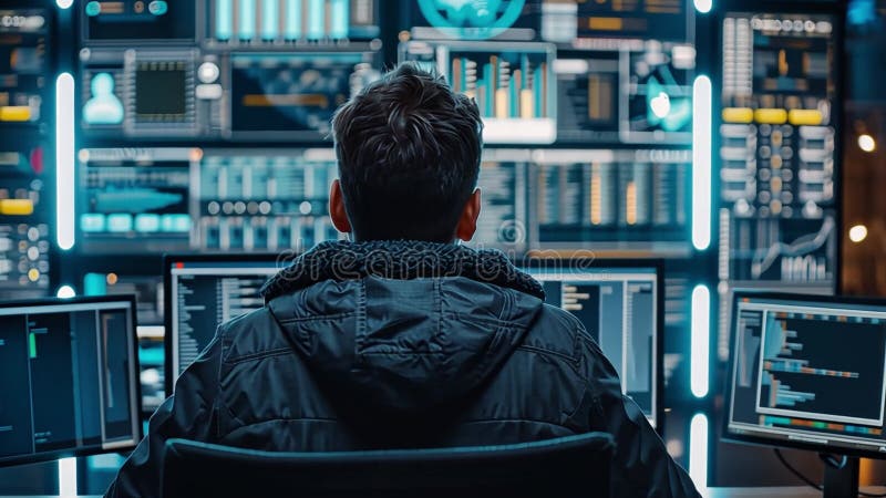 Data Analyst Working with Advanced Technology in a High-tech ...