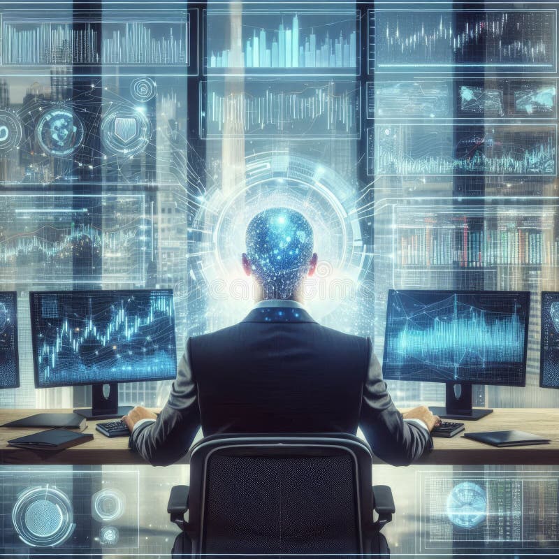 Data Analyst in Futuristic Digital Environment Stock Image - Image of ...