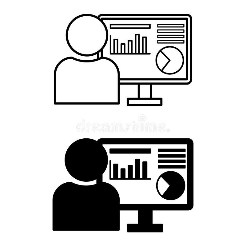 Data Analyst Icons. stock vector. Illustration of icon - 310235194