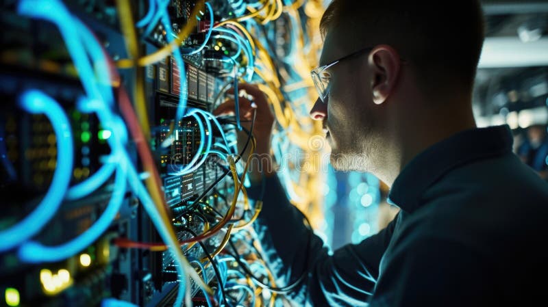 Data Analyst Interpreting Information on Monitors AIG41 Stock ...