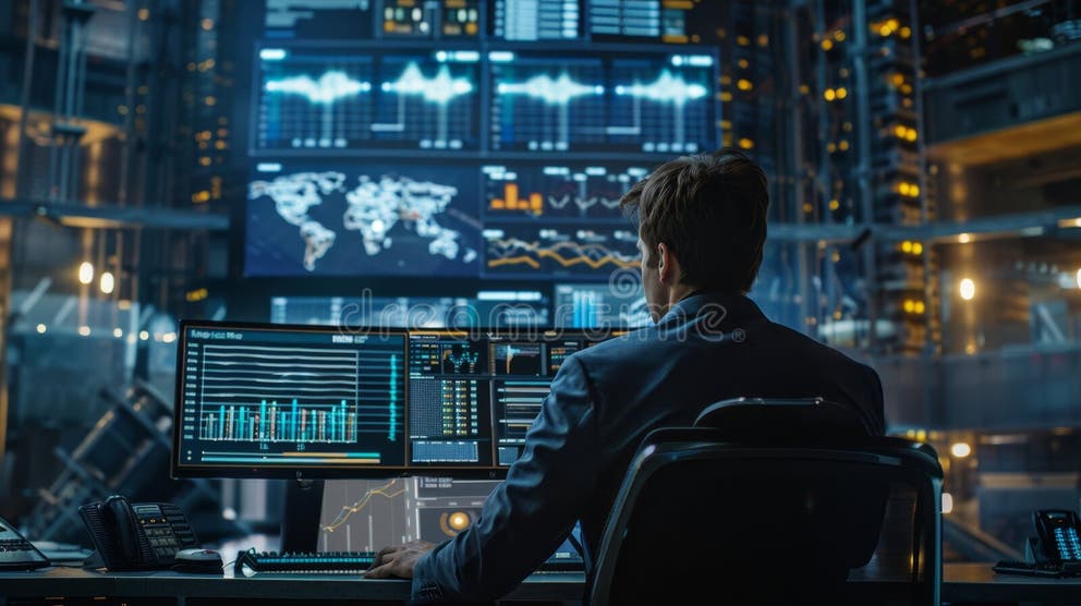 Data Analyst Interprets Business Insights from Advanced Dashboards in a ...