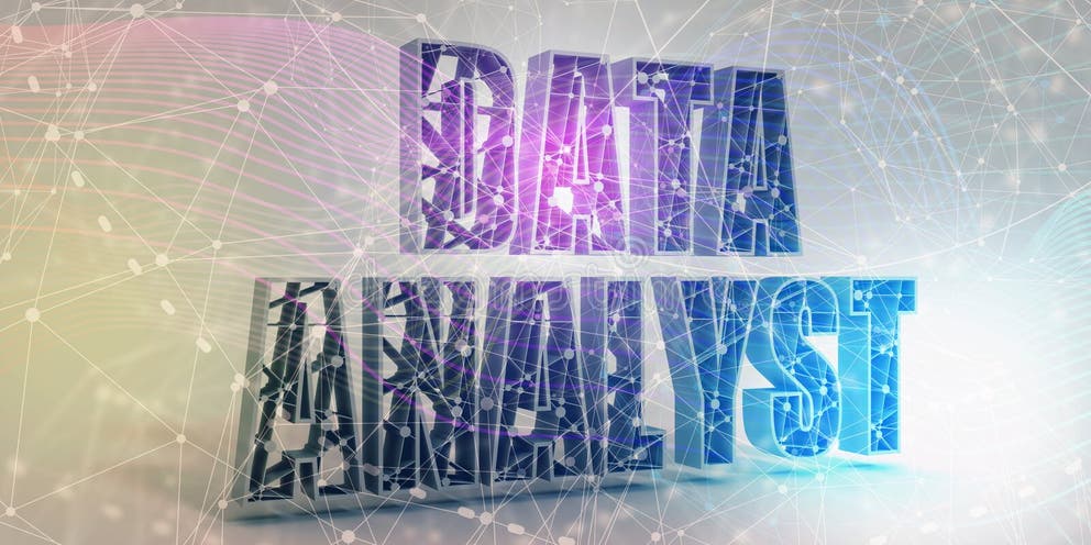 Data Analyst Text. Lines with Dots Connected Style Stock Illustration ...