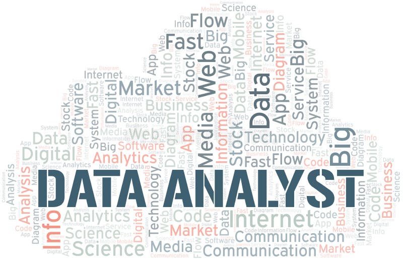 Data Analyst Vector Word Cloud, Made with Text only. Stock Illustration ...