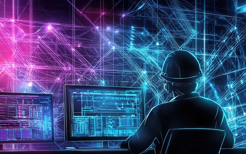 A Data Analyst Working on Complex Algorithms in a Futuristic ...