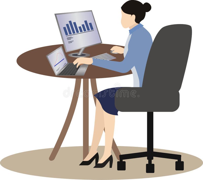 Data Analyst Working with Spreadsheet Business Data on Computer and ... Data Analyst Working with Spreadsheet Business Data on Computer and ...