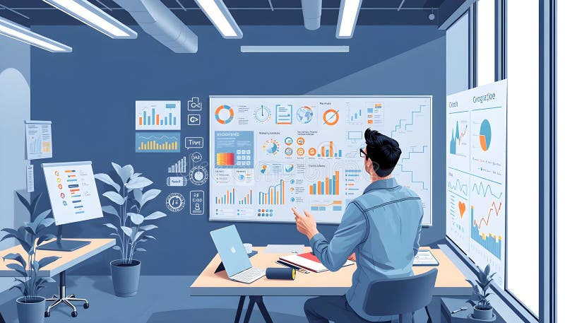 Data Analyst Working with Visualized Business Intelligence Stock ...