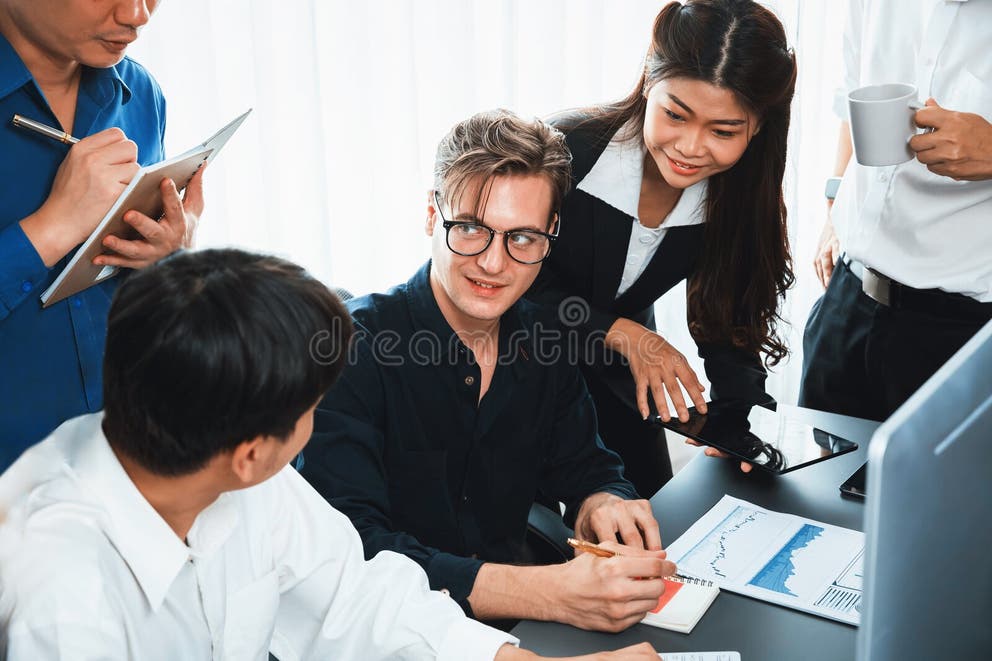 Data Analysts Team of Office Worker Collaborate on Bi Dashboard ...