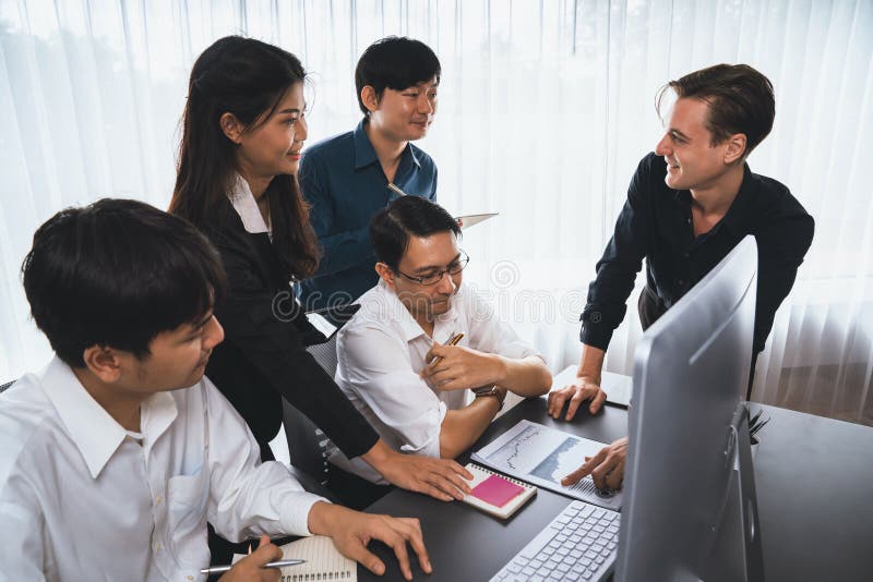 Data Analysts Team of Office Worker Collaborate on Bi Dashboard ...