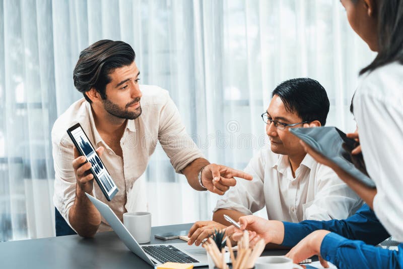 Data Analysts Team of Office Worker Collaborate on Bi Dashboard ...