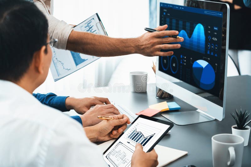Data Analysts Team of Office Worker Collaborate on Bi Dashboard ...