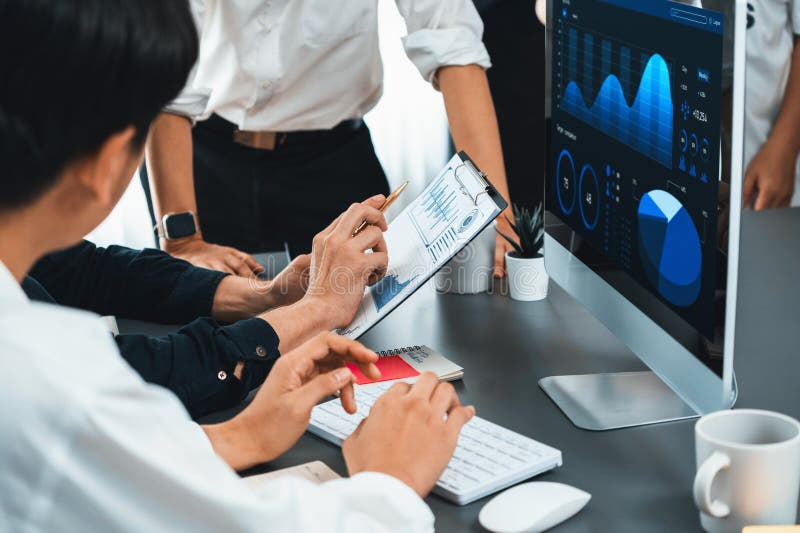 Data Analysts Team of Office Worker Collaborate on Bi Dashboard ...