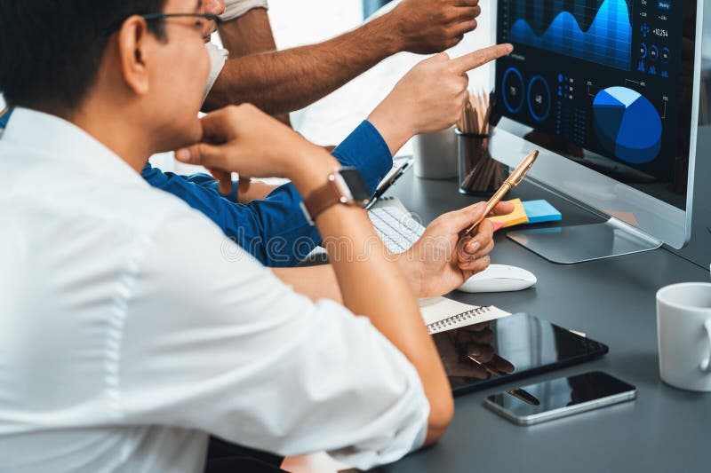 Data Analysts Team of Office Worker Collaborate on Bi Dashboard ...