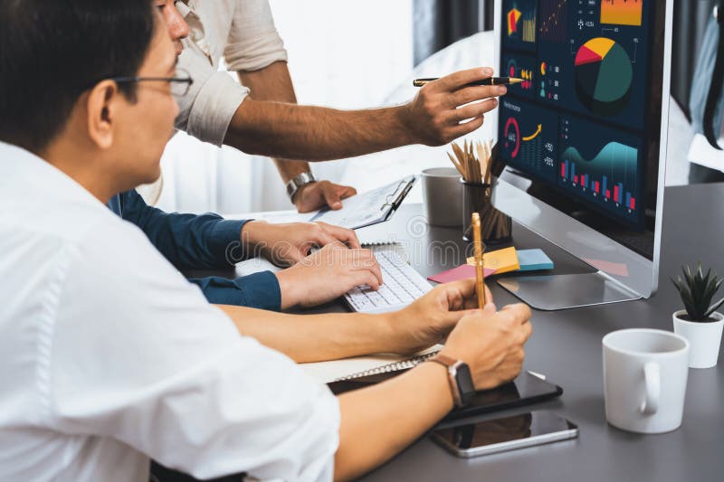 Data Analysts Team of Office Worker Collaborate on Bi Dashboard ...