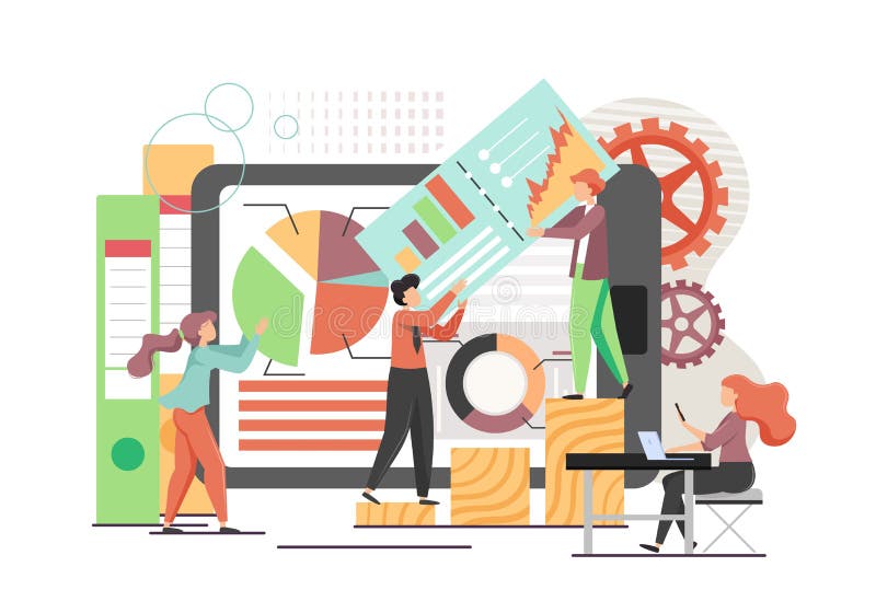 Data Analysts, Vector Flat Style Design Illustration Stock Vector ...