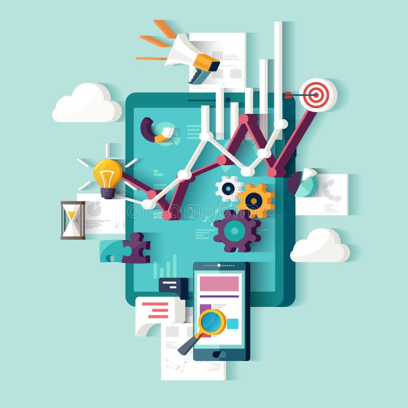 Data analytic. Flat design stock vector. Illustration of page - 228147703