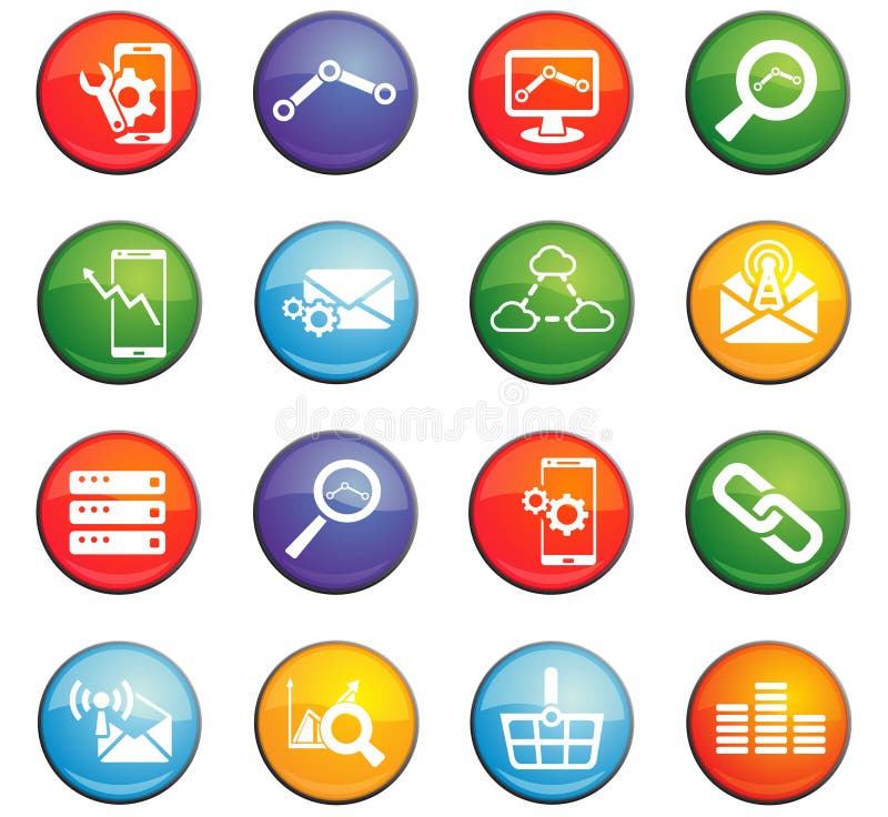 Data analytic icon set stock illustration. Illustration of smartphone ...