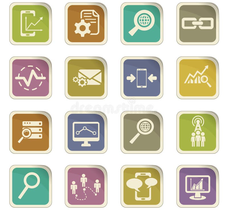 Data analytic icon set stock illustration. Illustration of icon - 89220217