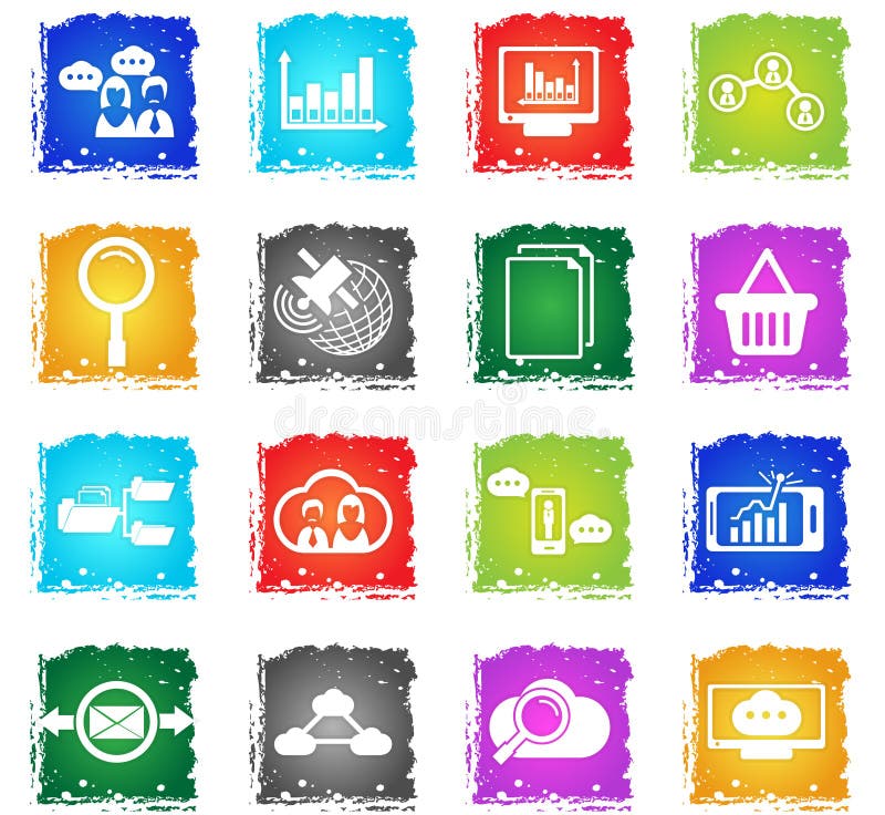Data analytic icon set stock illustration. Illustration of symbol ...