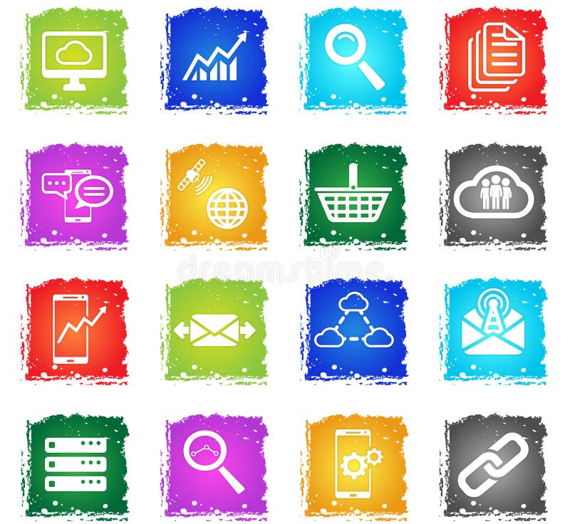 Data analytic simply icons stock vector. Illustration of server - 88100098
