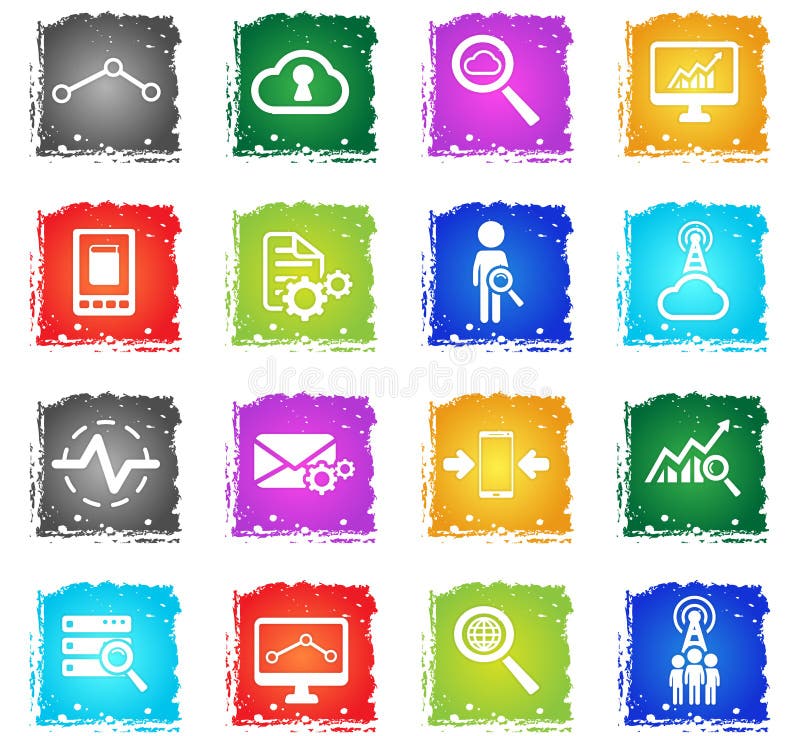 Data analytic simply icons stock vector. Illustration of envelope ...