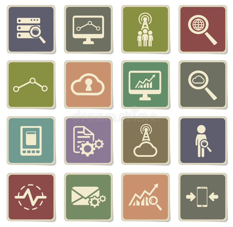 Data analytic simply icons stock vector. Illustration of envelope ...