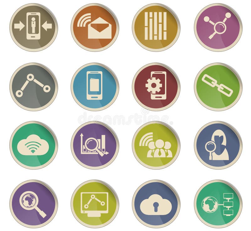 Data analytic icon set stock vector. Illustration of call - 123567600