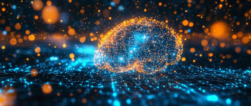 An AI Powered Neural Network and a Human Brain Visualized Together Symbolizing the Partnership ...