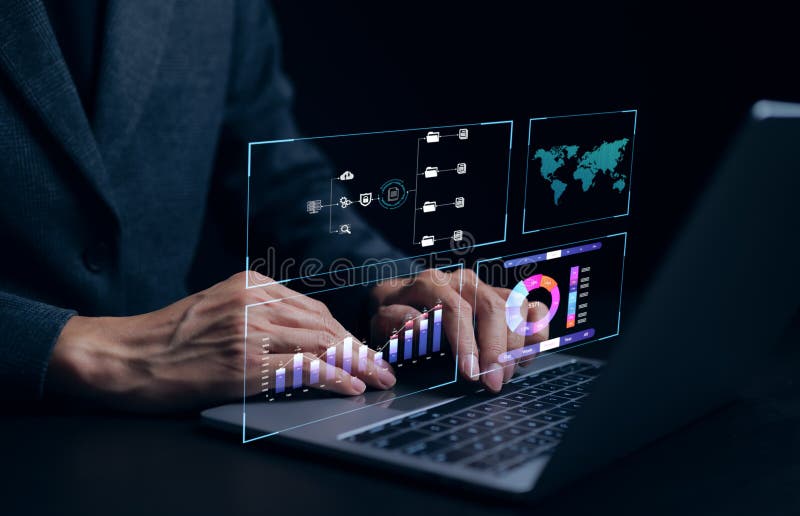 Data Analytics and Analyst Working with Computer in Business Management ...