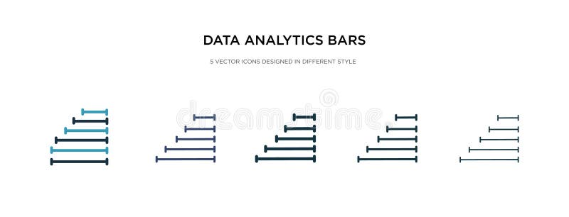 Data Analytics Bars Icon in Different Style Vector Illustration. Two ...