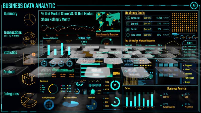 Exploring Data Analytics for Business Intelligence Insights Thunk Stock Video - Video of concept ...