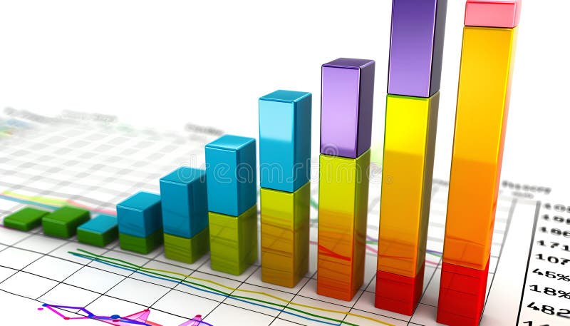 Data Analytics - Business Graphs and Charts Stock Illustration ...