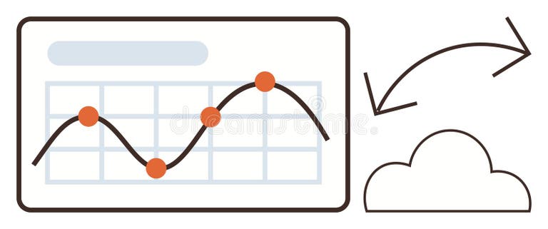 Data Analytics Chart with Cloud Synchronization Representing Digital ...
