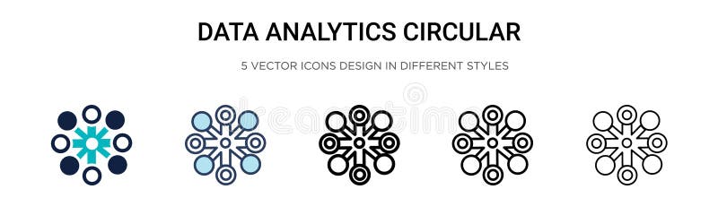 Data Analytics Circular Icon in Filled, Thin Line, Outline and Stroke ...