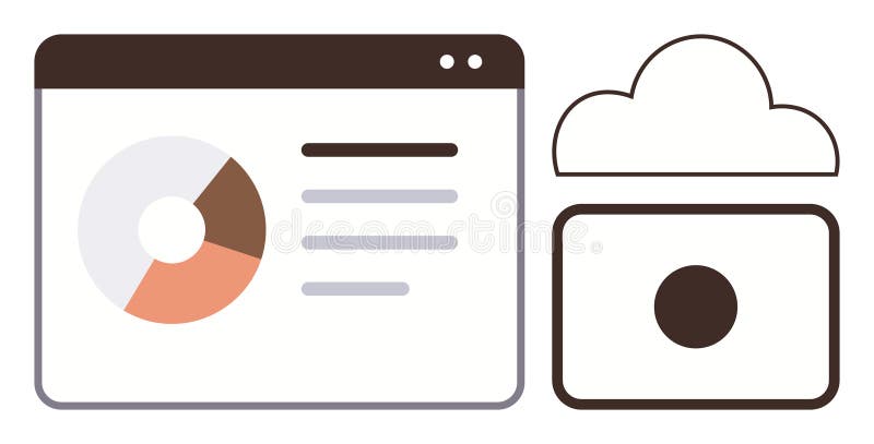 Data Analytics and Cloud Storage Integration Concept with Chart and Cloud Lock Stock Vector ...