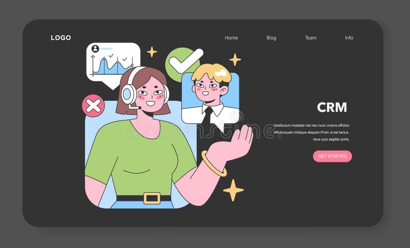 Data Analytics and CRM Software. Flat Vector Illustration Stock Vector ...