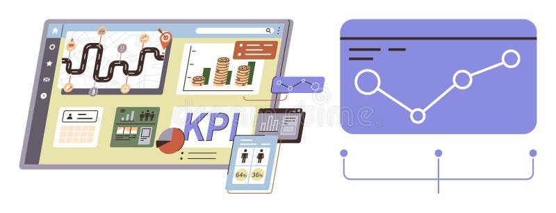 Dashboard Business Progress Stock Illustrations – 15,599 Dashboard ...